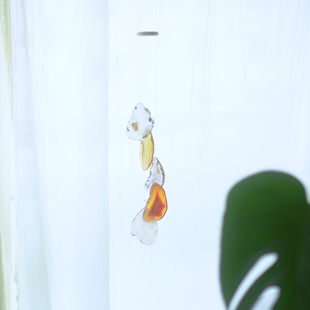 天然石瑪瑙風鈴 - Dusk Sky メノウのヒーリングチャイム ウィンドチャイム | iichi 日々の暮らしを心地よくするハンドメイドやアンティークのマーケットプレイス