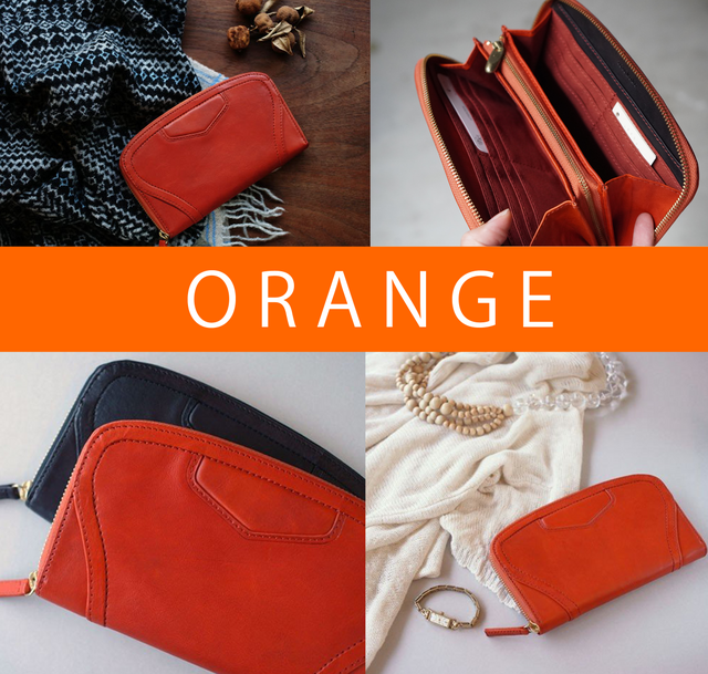 専用ページ:なめらかファスナー長財布＃ORANGE | iichi 日々の暮らしを心地よくするハンドメイドやアンティークのマーケットプレイス