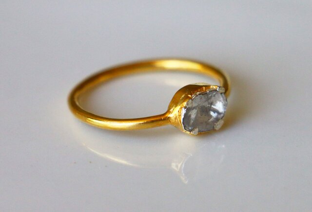 天然石＊スライスダイアモンド 指輪＊11号 GP | iichi 日々の暮らしを心地よくするハンドメイドやアンティークのマーケットプレイス