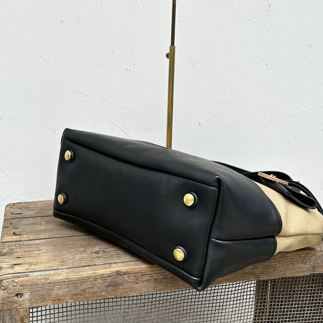 halb-mini-マッシュルーム（高島帆布×イタリアンレザートートバッグ） | iichi 日々の暮らしを心地よくするハンドメイドやアンティークのマーケットプレイス