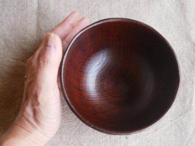 椀 拭き漆 くり縦木取り #0362 | iichi 日々の暮らしを心地よくするハンドメイドやアンティークのマーケットプレイス
