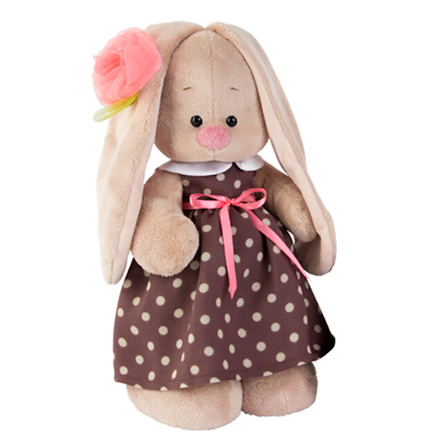 うさぎのMI 32cm コーヒー色のドレスとお花 | iichi 日々の暮らしを心地よくするハンドメイドやアンティークのマーケットプレイス