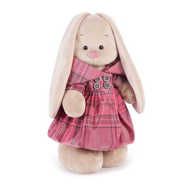 うさぎのMI 32cm “ピンクチェックラメコート" | iichi 日々の暮らしを心地よくするハンドメイドやアンティークのマーケットプレイス