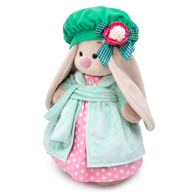 うさぎのMI 32cm グリーンとピンクのドット柄ドレス | iichi 日々の暮らしを心地よくするハンドメイドやアンティークのマーケットプレイス