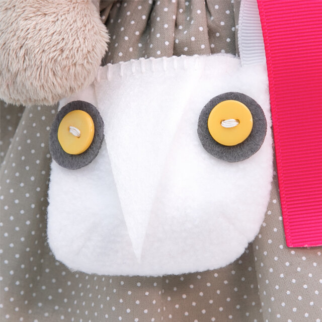 うさぎのMI 32cm “水玉ドレス with ふくろうバッグ" | iichi 日々の暮らしを心地よくするハンドメイドやアンティークのマーケットプレイス