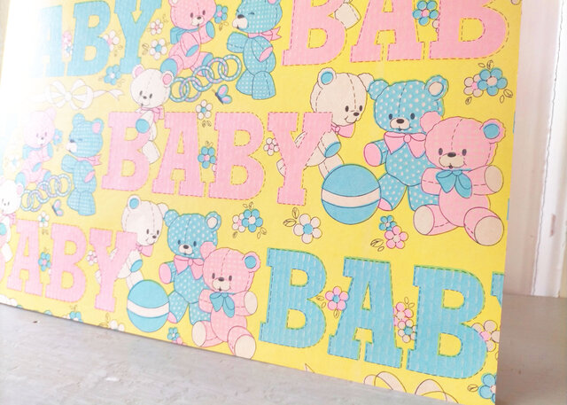 U.S.A. ヴィンテージ包装紙【ベビーベア】DA-WP051 | iichi 日々の暮らしを心地よくするハンドメイドやアンティークのマーケットプレイス