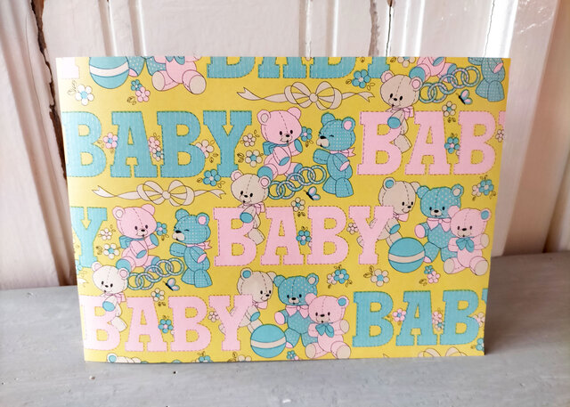 U.S.A. ヴィンテージ包装紙【ベビーベア】DA-WP051 | iichi 日々の暮らしを心地よくするハンドメイドやアンティークのマーケットプレイス