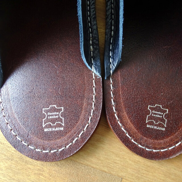 Mサイズ ハンドメイド オールレザー 革底 スリッパ 928 | iichi 日々の暮らしを心地よくするハンドメイドやアンティークのマーケットプレイス