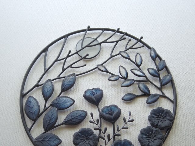 ガラスのリース[月夜]L | iichi 日々の暮らしを心地よくするハンドメイドやアンティークのマーケットプレイス