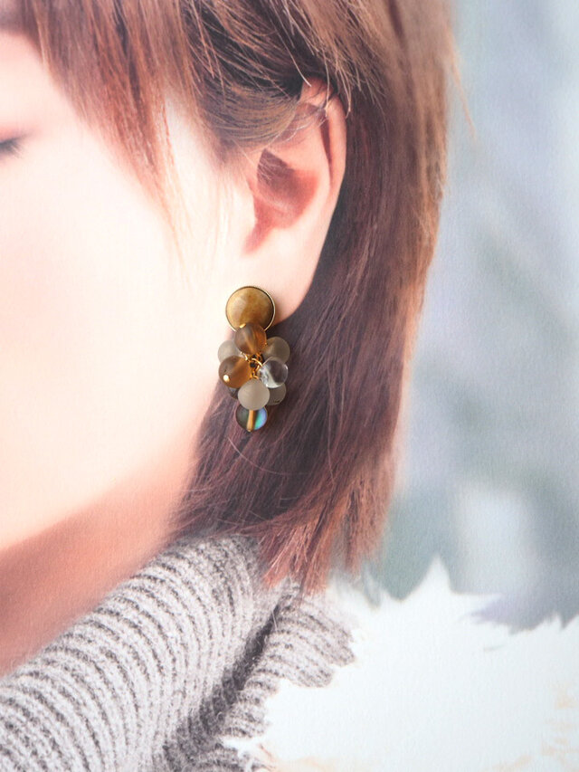 七宝焼 ぶどう〇ピアス ~Mont Blanc~ | iichi 日々の暮らしを心地よくするハンドメイドやアンティークのマーケットプレイス