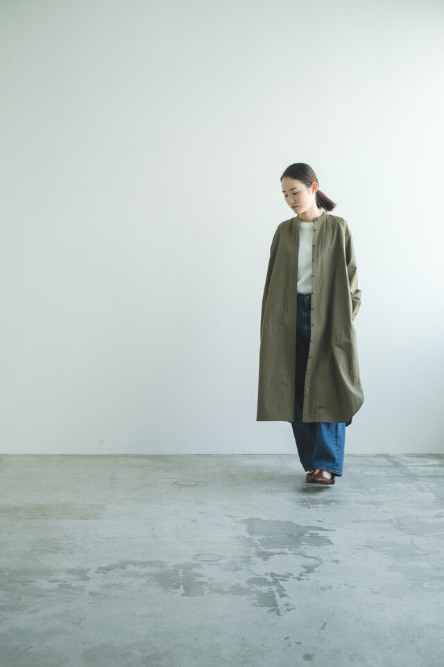 ラグランシャツワンピース/raglan shirt one piece/stone gray | iichi 日々の暮らしを心地よくするハンドメイドやアンティークのマーケットプレイス