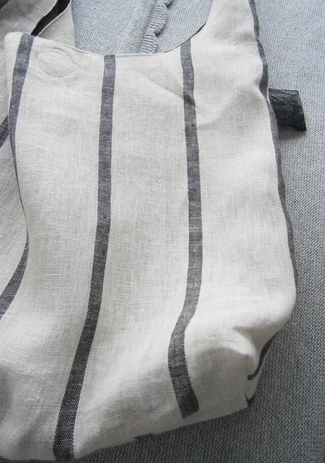StripeLinen LightweightBag | iichi 日々の暮らしを心地よくするハンドメイドやアンティークのマーケットプレイス