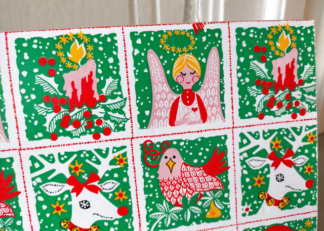 U.S.A. ヴィンテージ包装紙【天使とサンタ】DA-WP057 | iichi 日々の暮らしを心地よくするハンドメイドやアンティークのマーケットプレイス