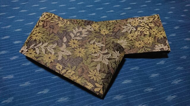 創作帯☆角帯 植物模様 巾約11cm | iichi 日々の暮らしを心地よくするハンドメイドやアンティークのマーケットプレイス