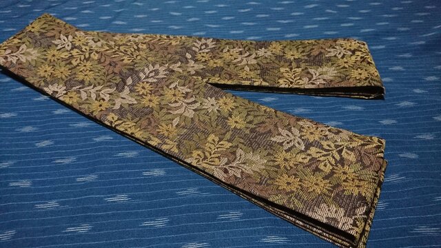 創作帯☆角帯 植物模様 巾約11cm | iichi 日々の暮らしを心地よくするハンドメイドやアンティークのマーケットプレイス