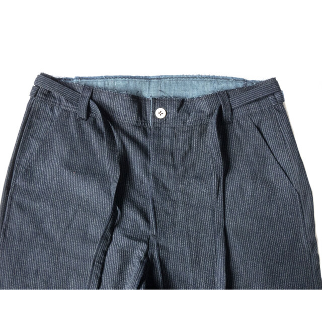 藍染ストライプ、コットン、袴リメイクショートパンツ オリジナルサンプル MZ original | iichi 日々の暮らしを心地よくする ...