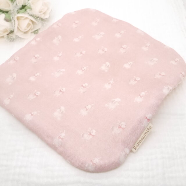 8重ガーゼハンカチ / LittleRabbit-pink | iichi 日々の暮らしを心地よくするハンドメイドやアンティークのマーケットプレイス