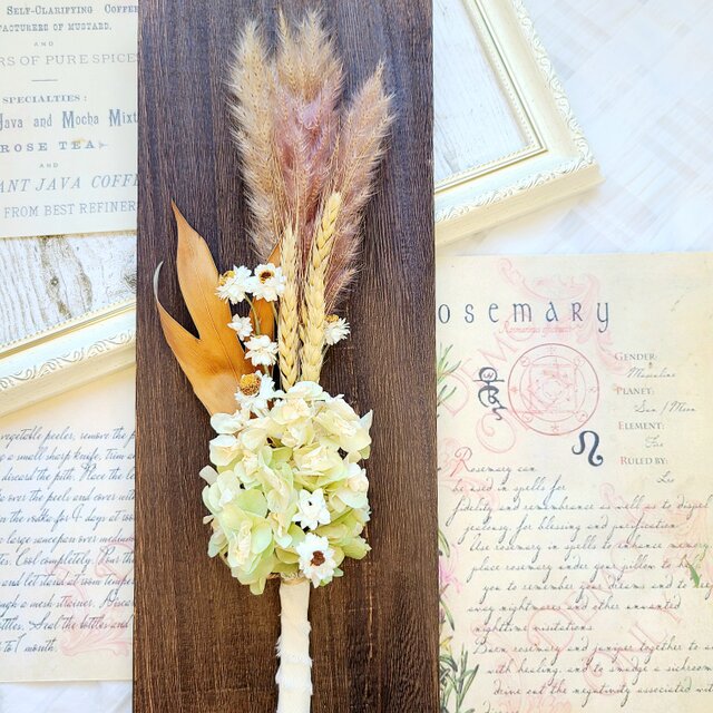 《smartlong》c ハナムギとテールリードのナチュラルスワッグ アンティーク ボタニカル | iichi 日々の暮らしを心地よくするハンドメイドやアンティークのマーケットプレイス