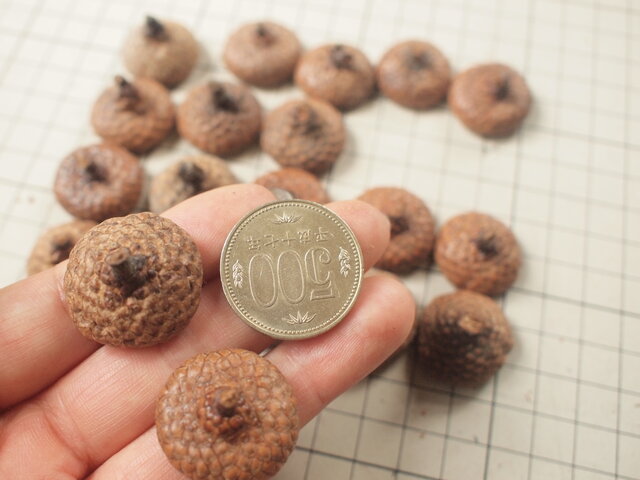 どんぐり帽子20個 大きい！2.3㎝ 10円玉よりちょっと大きい No.20 | iichi 日々の暮らしを心地よくするハンドメイドや ...