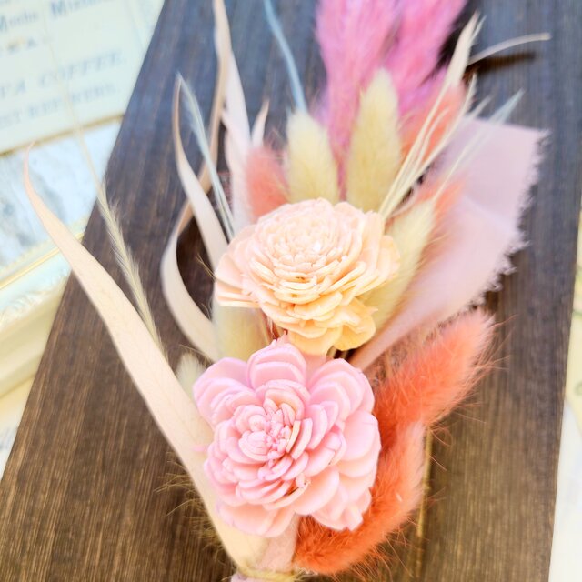 《smartlong》p ソーラーローズとテールリードのナチュラルスワッグ アンティーク ボタニカル | iichi 日々の暮らしを心地よくするハンドメイドやアンティークのマーケットプレイス