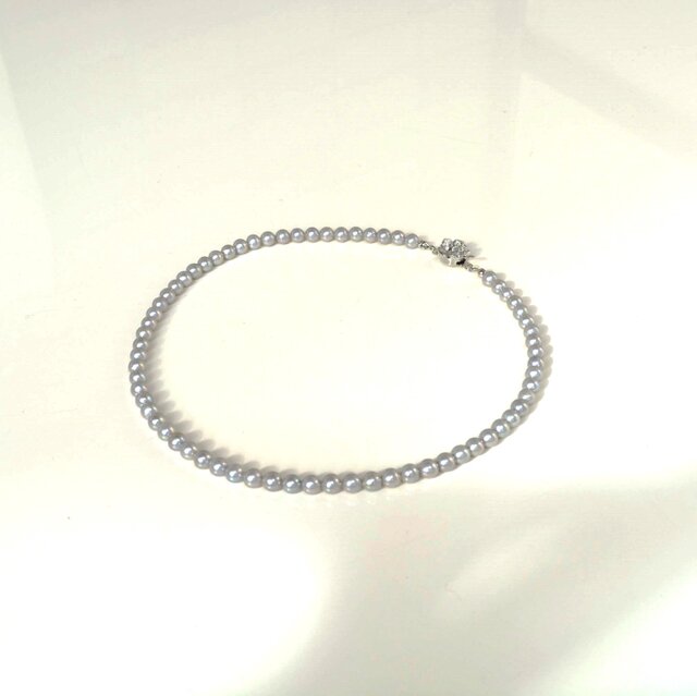 ★淡水パールネックレス＊シルバーグレー＊40cm＊5.5～6mm珠★送料無料♪ | iichi 日々の暮らしを心地よくするハンドメイドやアンティークのマーケットプレイス