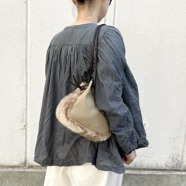 swing:バンビ×マッシュルーム（高島帆布×エコファー2wayバッグ）受注製作 | iichi 日々の暮らしを心地よくするハンドメイドやアンティークのマーケットプレイス