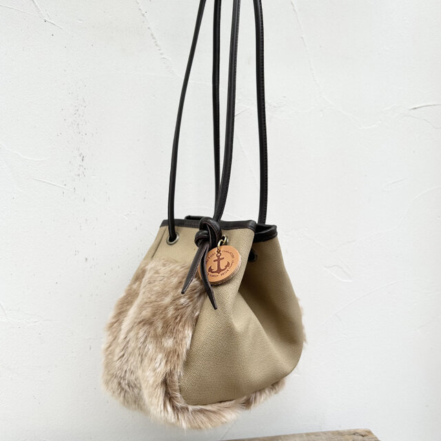 swing:バンビ×マッシュルーム（高島帆布×エコファー2wayバッグ）受注製作 | iichi 日々の暮らしを心地よくするハンドメイドやアンティークのマーケットプレイス