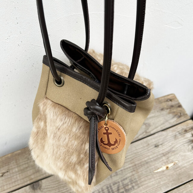 swing:バンビ×マッシュルーム（高島帆布×エコファー2wayバッグ）受注製作 | iichi 日々の暮らしを心地よくするハンドメイドやアンティークのマーケットプレイス