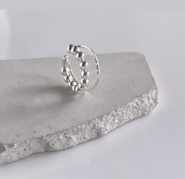 silver925 ball hoop cuff 2連 | iichi 日々の暮らしを心地よくするハンドメイドやアンティークのマーケットプレイス