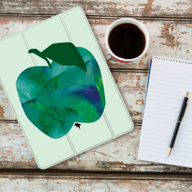 青 リンゴ iPad pro iPad air iPad mini 2 5 6 9 10 11 ペン収納 iPadケース | iichi 日々の暮らしを心地よくするハンドメイドやアンティークの ...