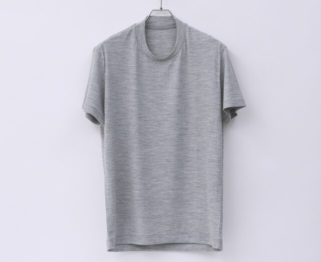 【ユニセックス】C HIGH END ウールTシャツ 半袖 (704グレーメランジ LLサイズ) | iichi 日々の暮らしを心地よくするハンドメイドやアンティークのマーケットプレイス