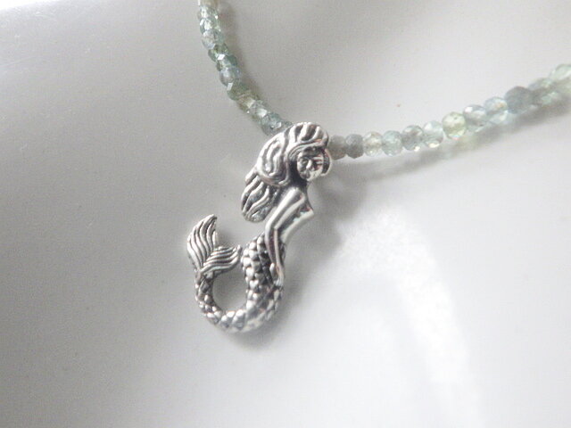 *sv925*Mermaid with a shell 銀製☆人魚の天然石ネックレス | iichi 日々の暮らしを心地よくするハンドメイドやアンティークのマーケットプレイス