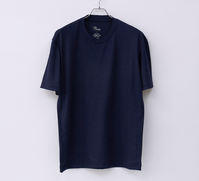 【ユニセックス】C BASIC ウール100％半袖Tシャツ (901ダークネイビー Lサイズ) | iichi 日々の暮らしを心地よくするハンドメイドやアンティークのマーケットプレイス