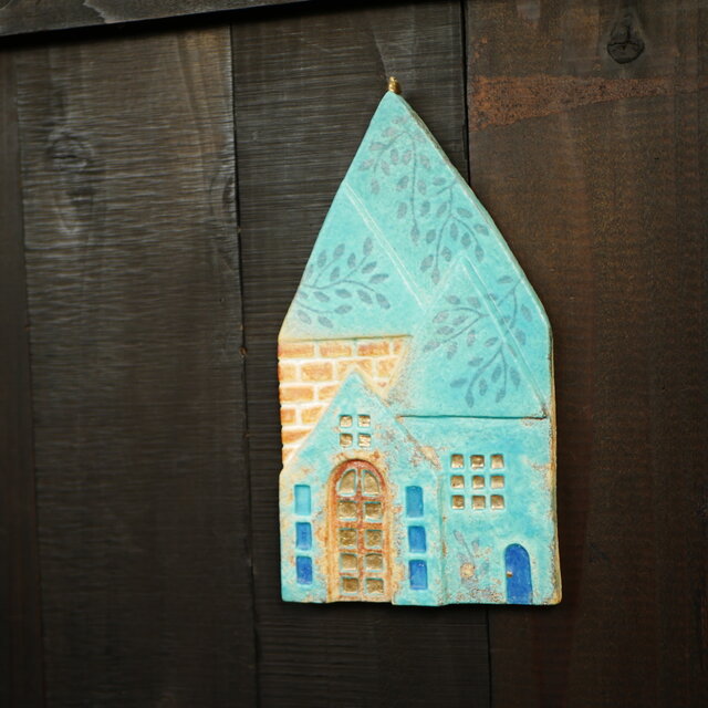 小鳥と青色のおうちの壁掛け no.11 | iichi 日々の暮らしを心地よくするハンドメイドやアンティークのマーケットプレイス