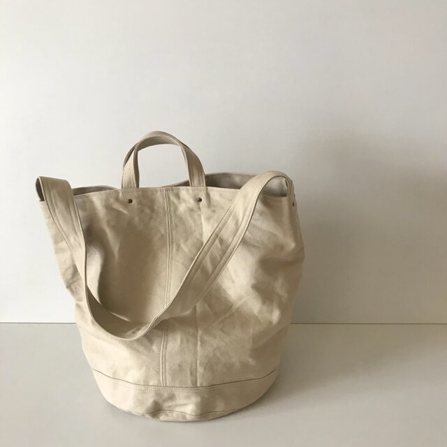 BUCKET - 2WAY（11号帆布/エクリュ） | iichi 日々の暮らしを心地よくするハンドメイドやアンティークのマーケットプレイス