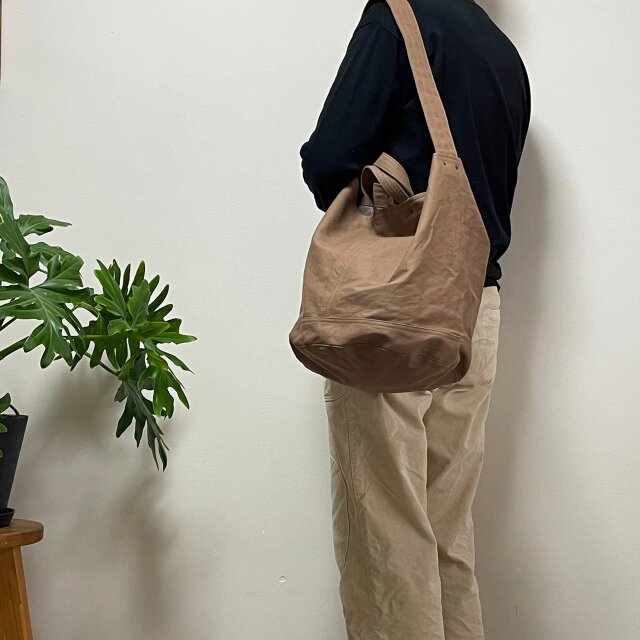BUCKET - 2WAY（11号帆布/茶） | iichi 日々の暮らしを心地よくするハンドメイドやアンティークのマーケットプレイス