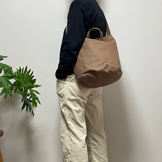 BUCKET - 2WAY（11号帆布/茶） | iichi 日々の暮らしを心地よくするハンドメイドやアンティークのマーケットプレイス