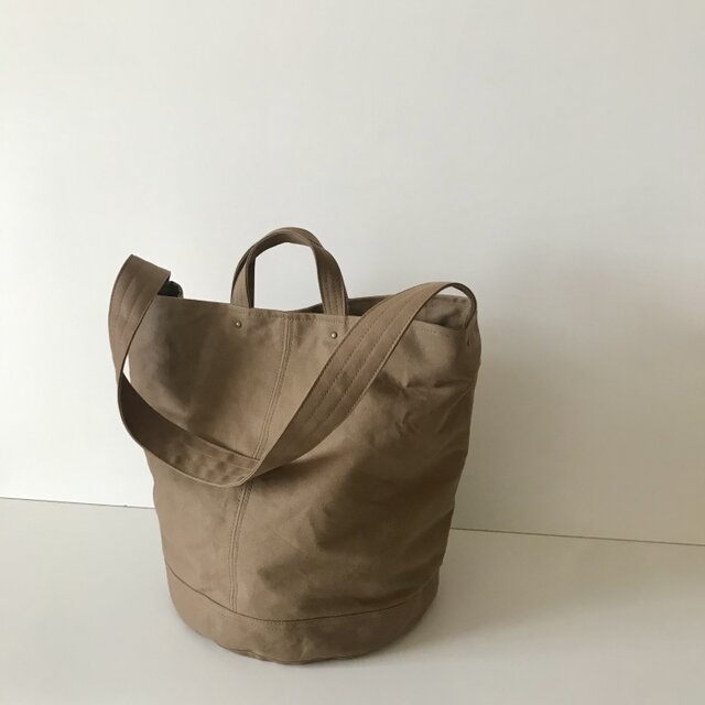 BUCKET - 2WAY（11号帆布/茶） | iichi 日々の暮らしを心地よくするハンドメイドやアンティークのマーケットプレイス