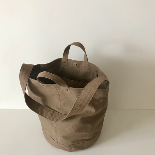 BUCKET - 2WAY（11号帆布/茶） | iichi 日々の暮らしを心地よくするハンドメイドやアンティークのマーケットプレイス