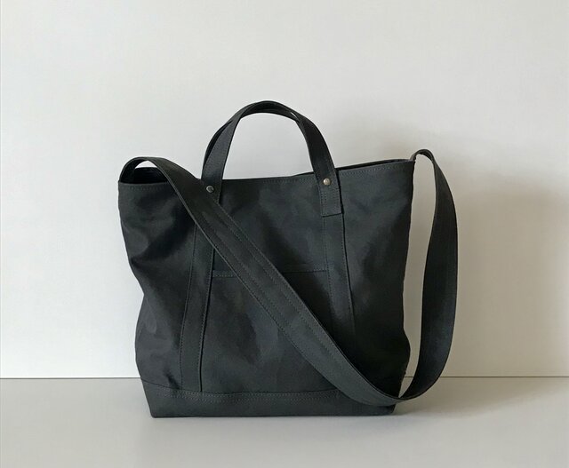 365TOTE - 2WAY（11号帆布/墨）《受注製作》 | iichi 日々の暮らしを心地よくするハンドメイドやアンティークのマーケットプレイス