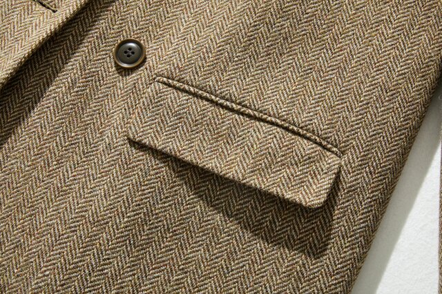 アレンジ楽しむヘリボンー柄のダブルジャケット ウール混 裏地付き 230929-1 | iichi 日々の暮らしを心地よくするハンドメイドやアンティークのマーケットプレイス