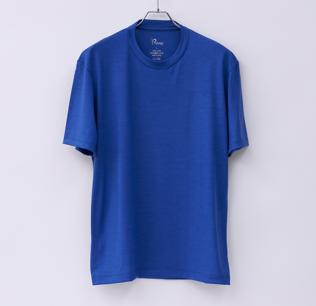 【ユニセックス】C BASIC ウール100％半袖Tシャツ (450ロイヤルブルー Lサイズ) | iichi 日々の暮らしを心地よくするハンドメイドやアンティークのマーケットプレイス