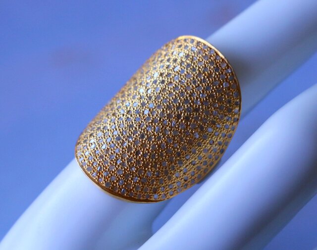 天然石＊ダイアモンド 石畳 指輪＊14号 GP | iichi 日々の暮らしを心地よくするハンドメイドやアンティークのマーケットプレイス