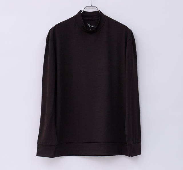 【ユニセックス】C MOCK NECK ウール100％半袖Tシャツ (601ダークブラウン Lサイズ) | iichi 日々の暮らしを心地よくするハンドメイドやアンティークのマーケットプレイス