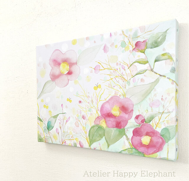 赤い花が咲くころ【原画 F4】 | iichi 日々の暮らしを心地よくするハンドメイドやアンティークのマーケットプレイス