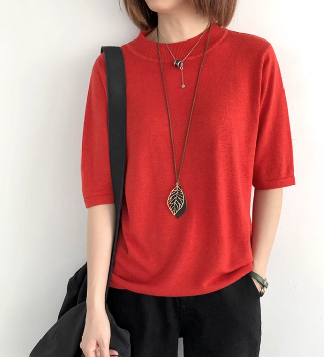 【☆全6色】秋の新色 中袖 ニットセーター コットン レディース 通学 通勤 カジュアルセーターコート | iichi 日々の暮らしを心地よく ...