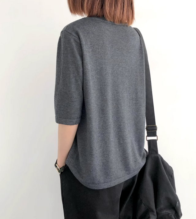 【☆全6色】秋の新色 中袖 ニットセーター コットン レディース 通学 通勤 カジュアルセーターコート | iichi 日々の暮らしを心地よく ...