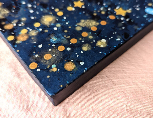 クリスマスツリー雪と星の夜P5号(アクリル原画) | iichi 日々の暮らしを心地よくするハンドメイドやアンティークのマーケットプレイス