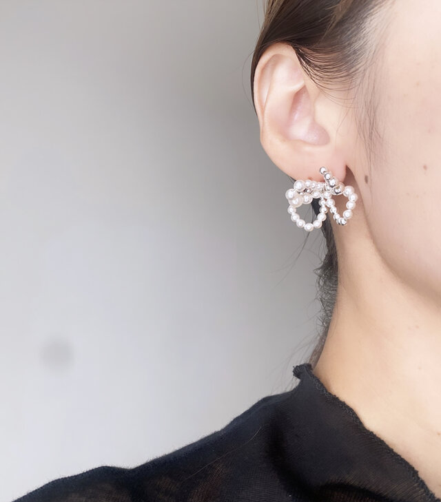 silver925 Botanical パール ピアス | iichi 日々の暮らしを心地よくするハンドメイドやアンティークのマーケットプレイス