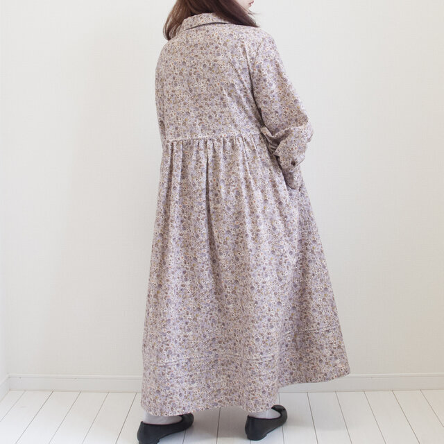 【完全一点物】レトロワンピース（ブルーグレー） | iichi 日々の暮らしを心地よくするハンドメイドやアンティークのマーケットプレイス